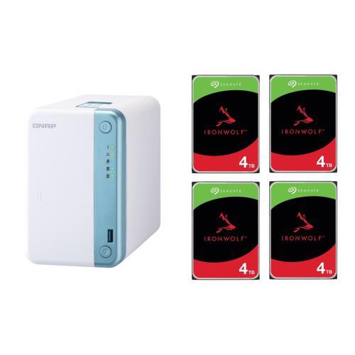QNAP TS-251D-8G 2-Bay NAS With 4X Seagate 4TB NAS HDD Bundle ...
