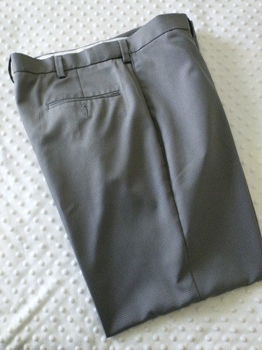 Men's Hagar Wrinkle Free Dress Pants Brown Micro Plaid 36 x 30 | eBay