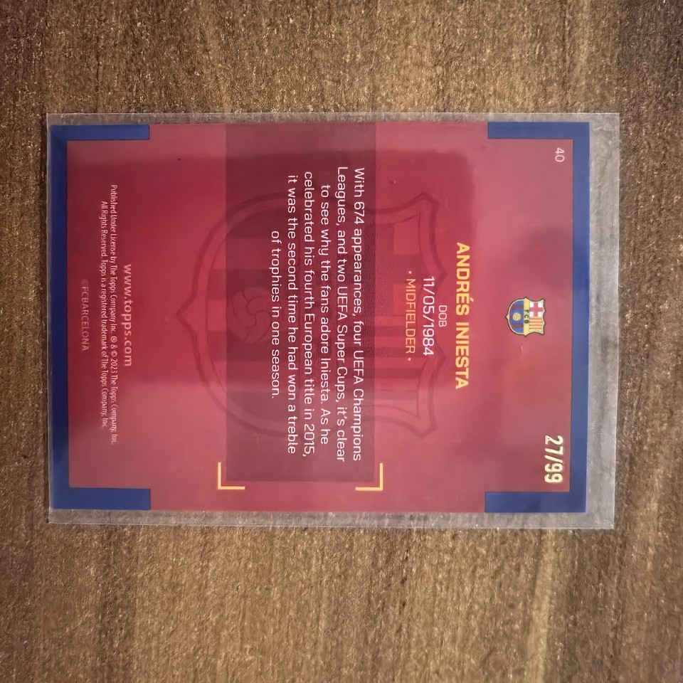 Andres Iniesta 2022-23 Topps Chrome Team Barcelona Set Base /99 | eBay