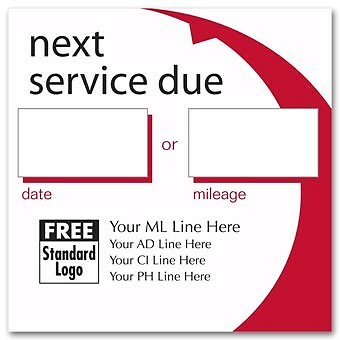 250 Automotive "Next Service Due" Static Cling Labels Nebs/Deluxe No ...