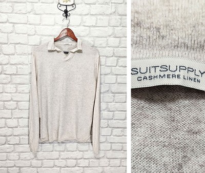 SuitSupply Mens Cashmere Linen Mix Jumper Sweater Size L | eBay