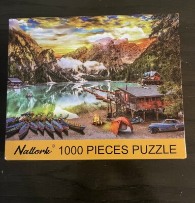 NATTORK PICTURE PUZZLE 1000 PIECES (CAMPING, MOUNTAINS) PUT TOGETHER ...
