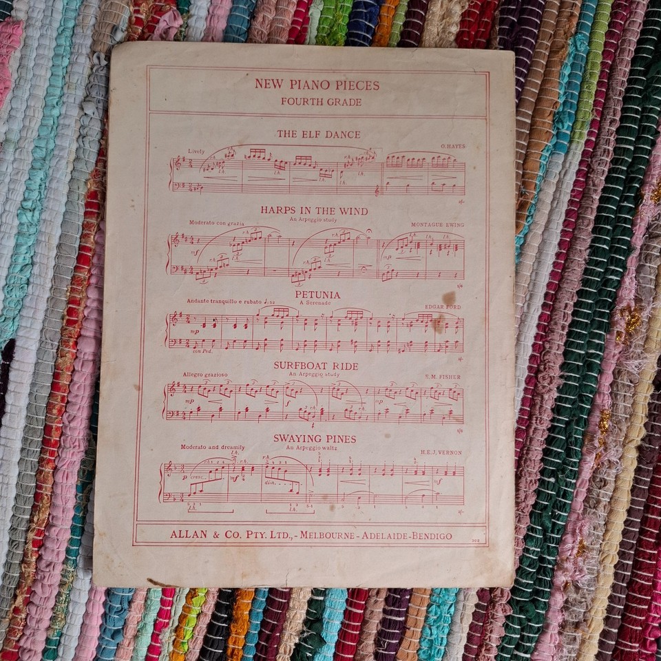 Apple Blossoms Sheet Music score Piano Forte Leona Lacoste Vintage ...