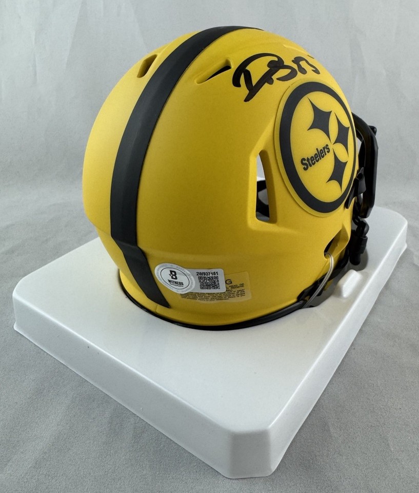 DARIUS SLAY SIGNED AUTOGRAPHED PITTSBURGH STEELERS RAVE MINI HELMET BAS ...