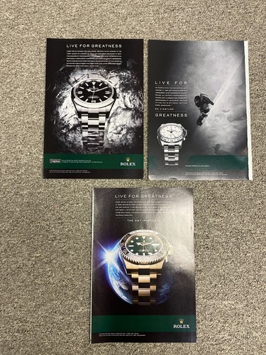2010s Rolex Watch Print Ad Lot of 3 Live for Greatness - 10x7 GMT ...