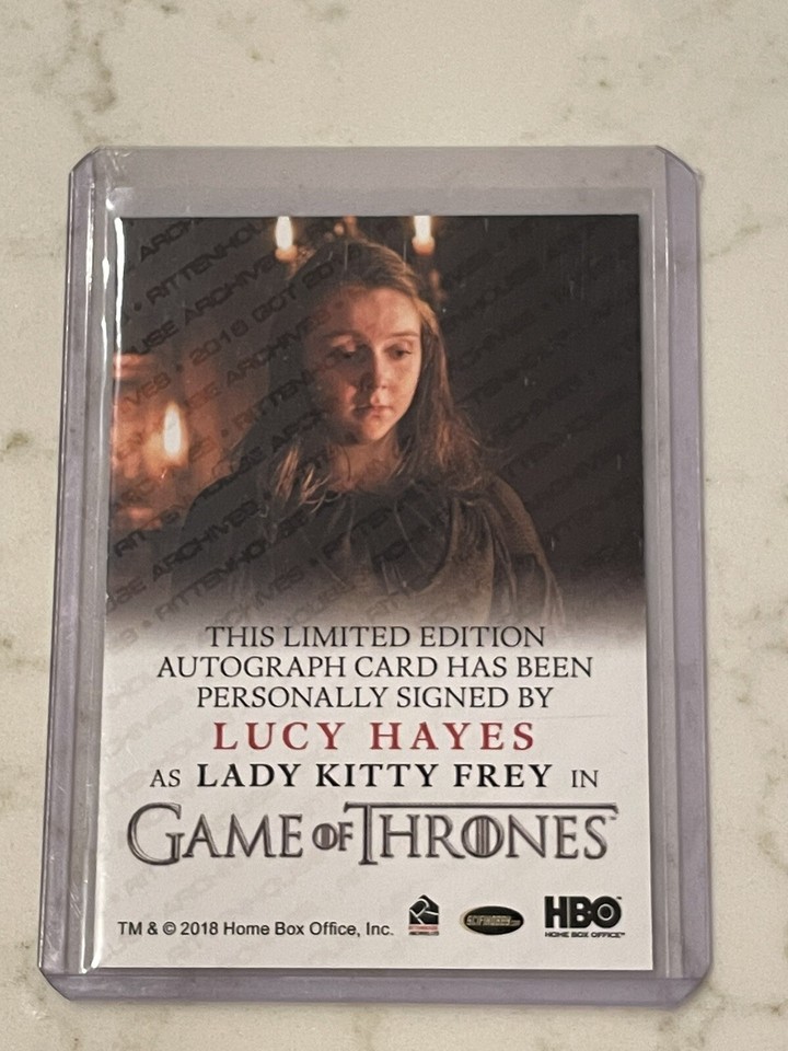 2019 Game of Thrones Inflexions Lucy Hayes as Lady Kitty Frey Auto | eBay