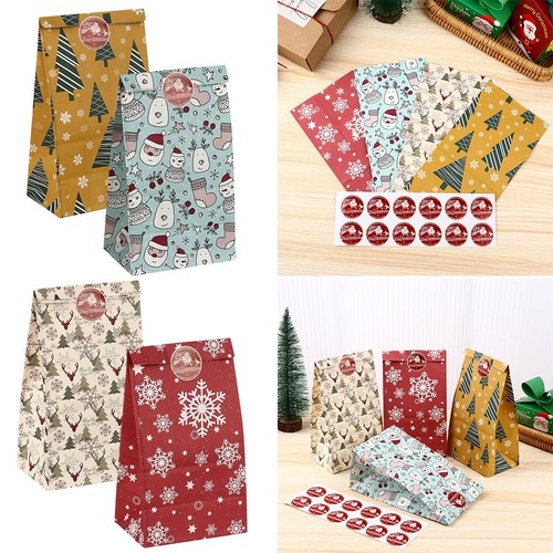 Kraft Paper Bags Cookies Bag Xmas Decoration Supplies Christmas Gift ...