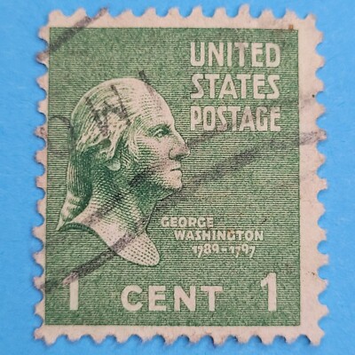 VINTAGE 1 CENT GEORGE WASHINGTON U.S. POSTAGE STAMP 1789-1797 President ...