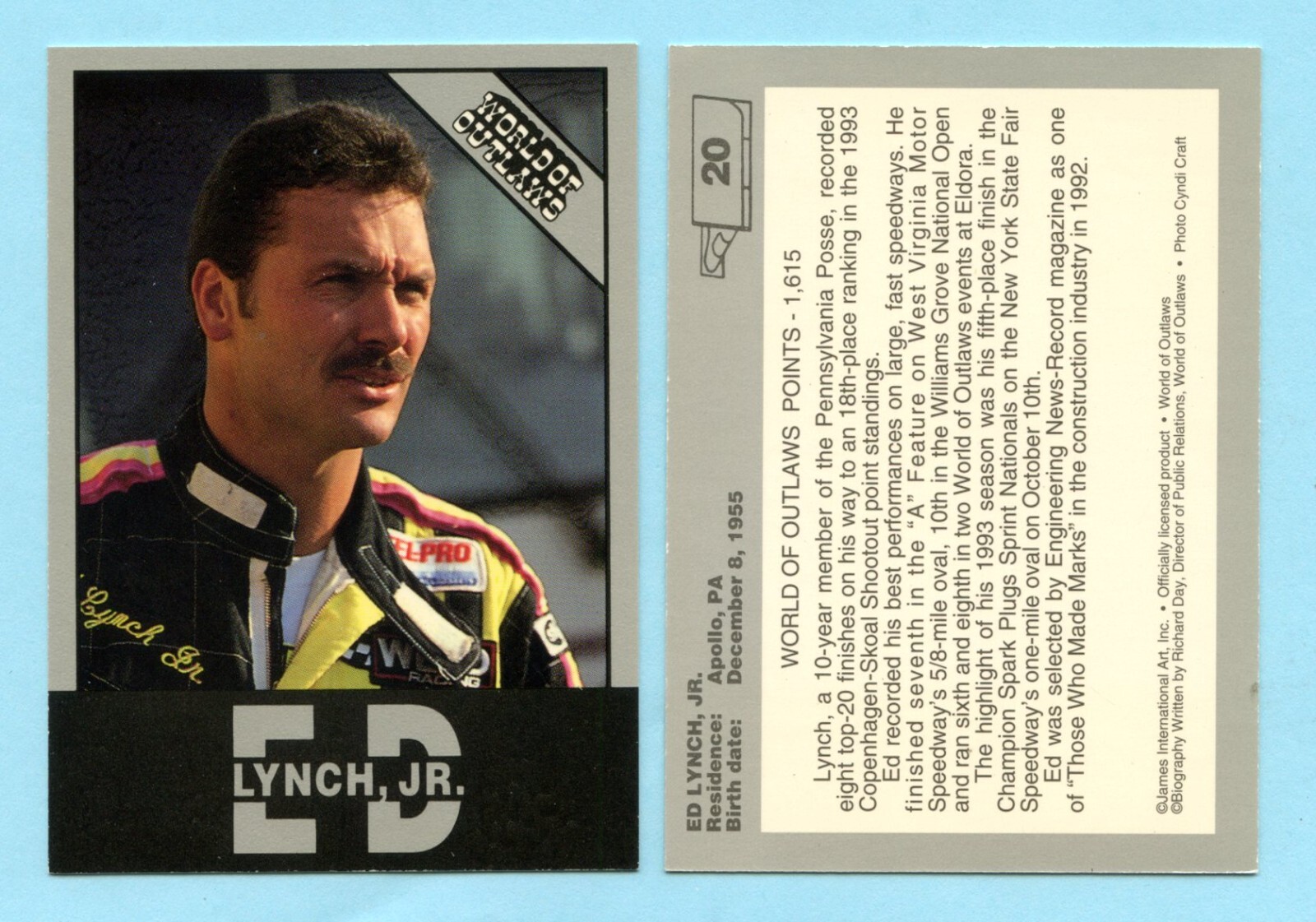 1994 World of Outlaws - World of Outlaws Points 1,615 - Ed Lynch, JR ...
