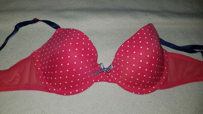 Gorgeous red spotted SECRET POSSESSION padded Underwired Bra Size 32C ...