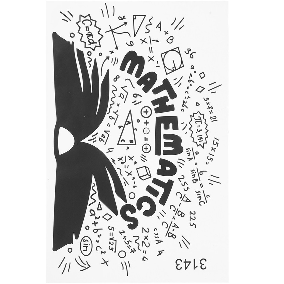 Mathematics Theme Wall Sticker for Classroom Learning Decals Poster ...