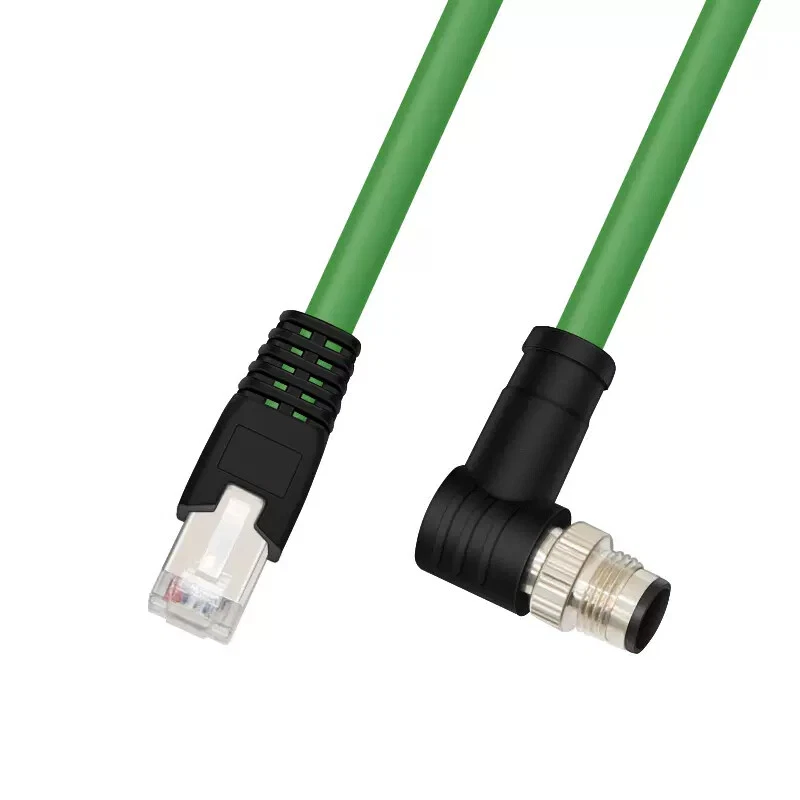 Category 5e M12 4 Position D code SF/UTP Industrial Cable, Right Angle ...
