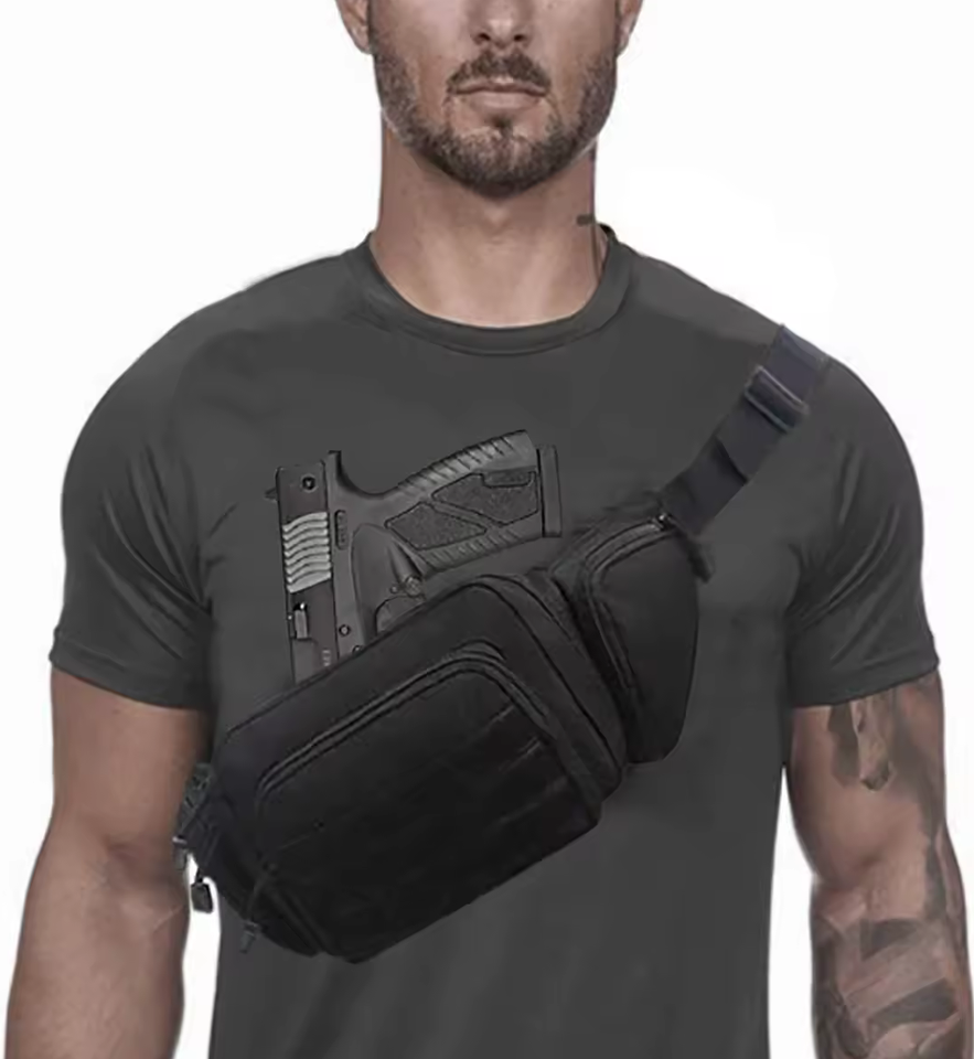 Fanny Pack Holster Concealed Carry Concealment EDC Molle Webbing Glock ...