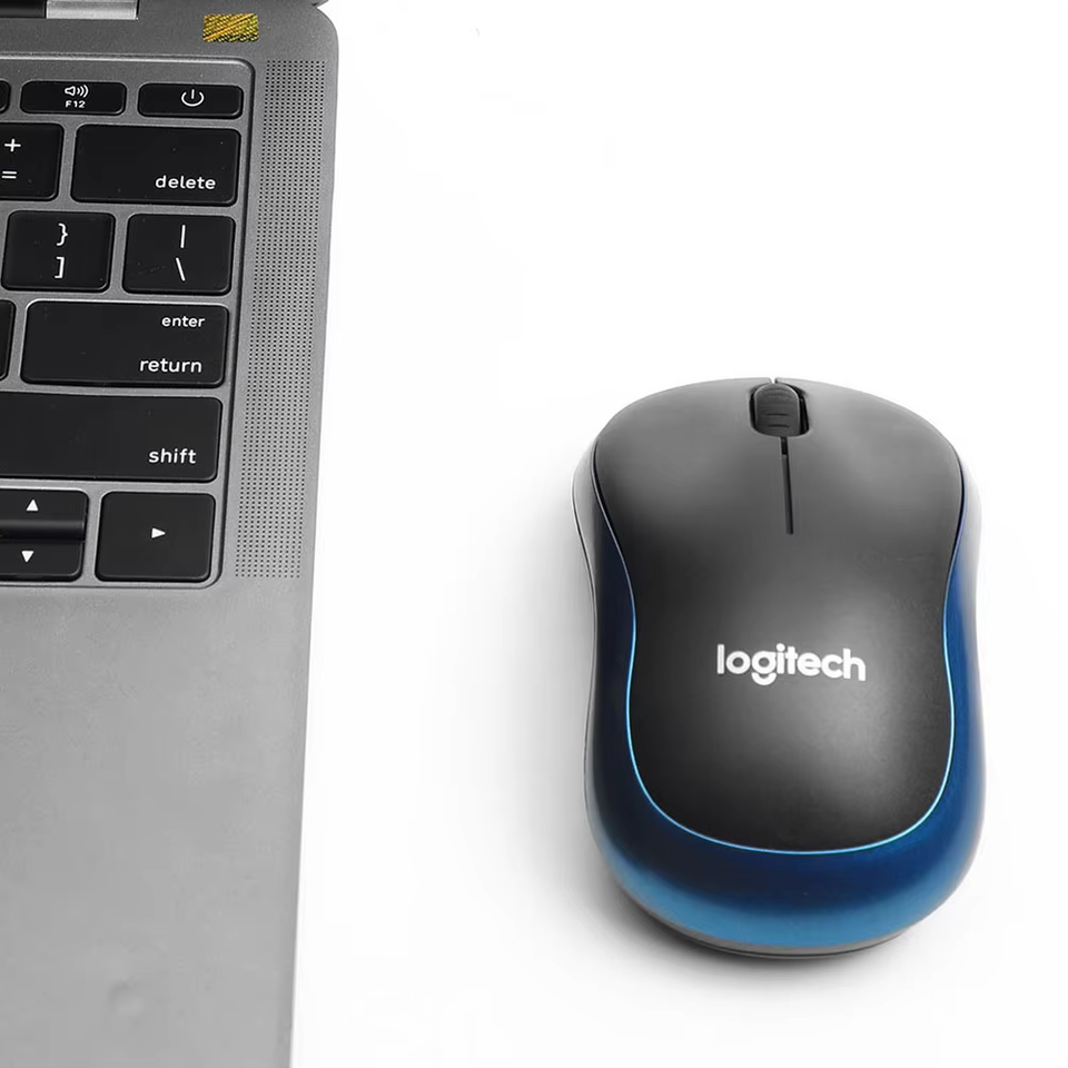 Logitech M185 Wireless Optical Mouse + USB Receiver Fit Compact PC ...