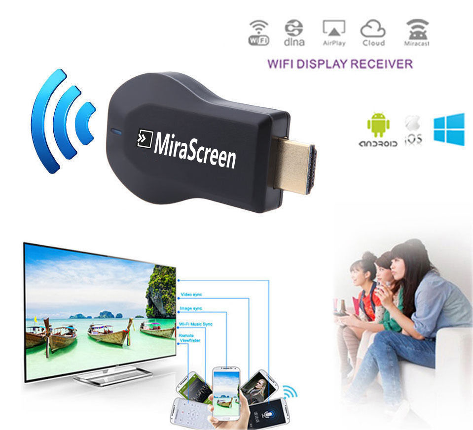 Wireless Wifi Mirascreen Audio Video Adapter Ios to HDMI TV HDTV ...