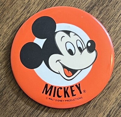 Vintage Disney Mickey Mouse Button Pin RARE | eBay