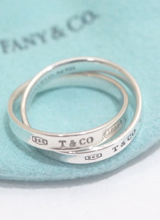 Tiffany & Co. Tiffany 1837 Interlocking Double Ring 925 Sterling Silver ...