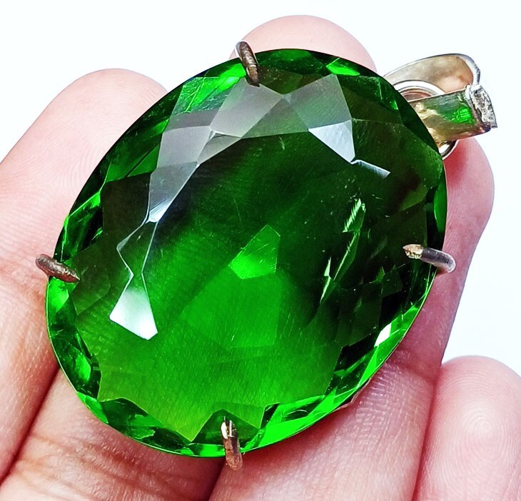 Light Green Topaz Pendant 85.70 Ct Certified Loose Gemstone With Free ...