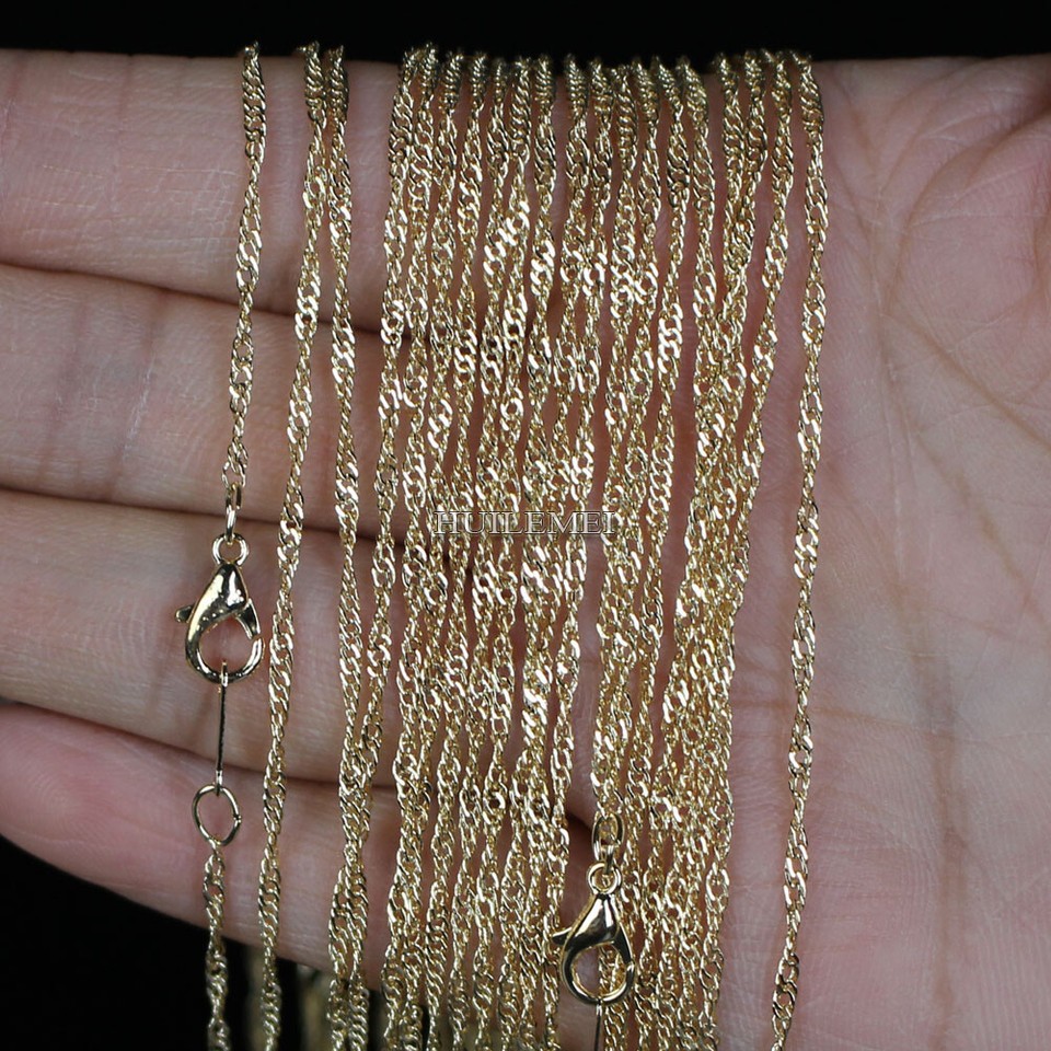 10pcs/lot Water Wave Chain Necklace Fashion Chains for Women 16" 4 ...