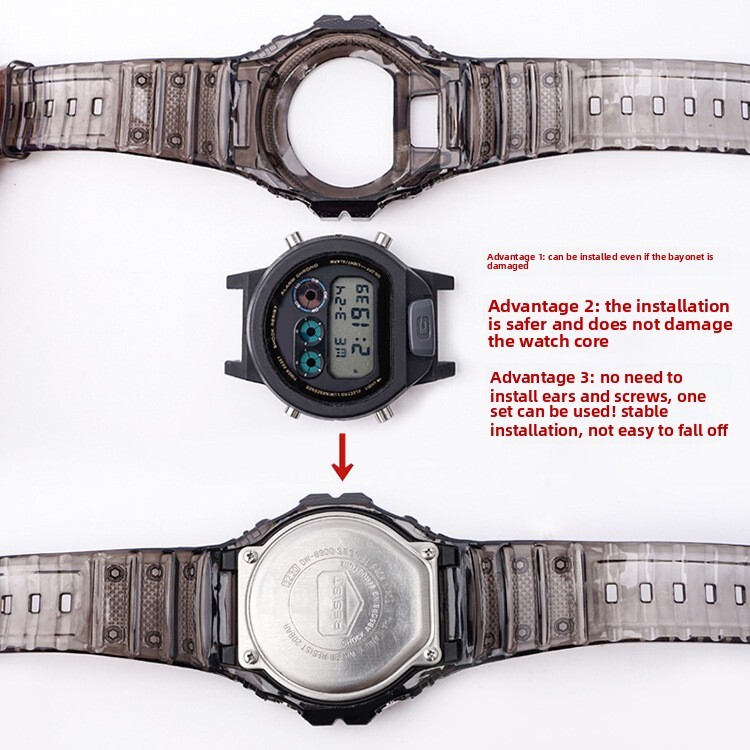 For Casio G-SHOCK DW-6900 Waterproof Rubber Watch Band + Case ...