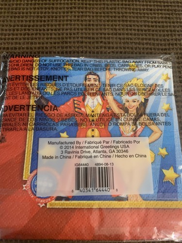 Ringling Bros. Barnum & Bailey 16 Napkins New Sealed | eBay UK