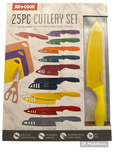AR+COOK 25 PC Multicolor Cutlery Set with Cutting Boards 840028716923| eBay