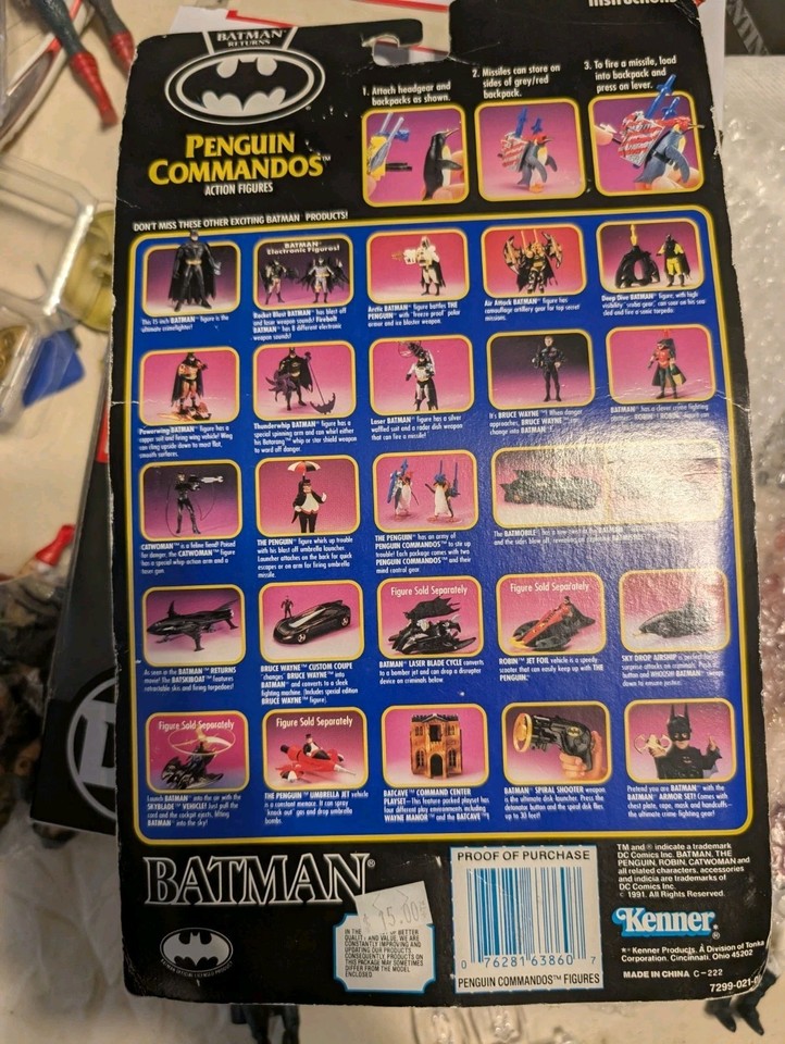 Vintage 1991 Batman Returns Penguin Commandos DC Comics Kenner Action ...