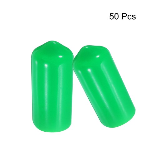 50pcs Rubber End Caps 7mm ID Vinyl PVC Screw Thread Protectors Green | eBay