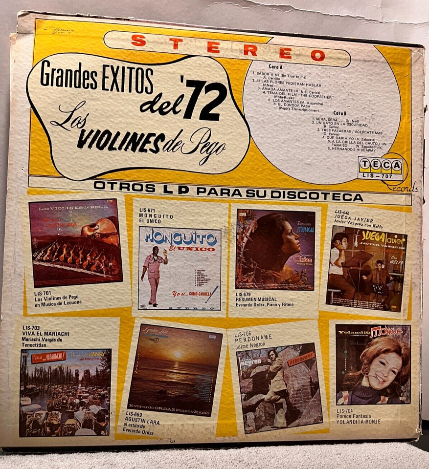 A45 Orquesta Violines De Pego: Grandes éxitos Del ‘72 -1972 TECA ...