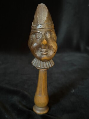 THE TWO FACED NUTCRACKER Antique Wooden Screw type Hand Carved Late ...