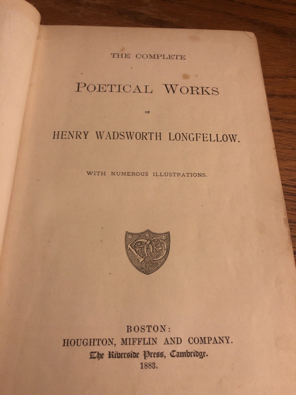 Complete Poetical Works Of Longfellow Illustrated 1883 Houghton Mifflin ...