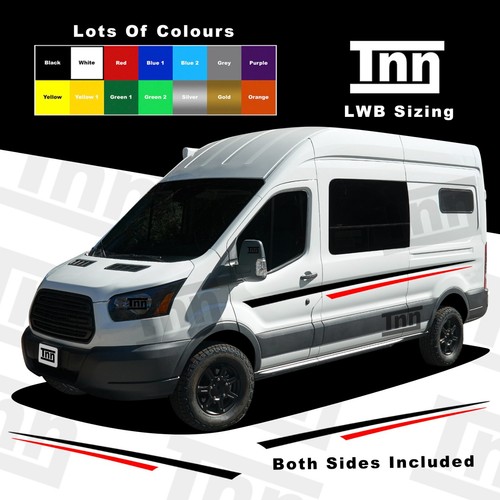 Side Stickers For Ford Transit LWB MK8 Vans Vinyl Decals Stripe ...