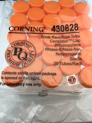 Corning 430828 50 mL Centrifuge Tube with Cap - Pack of 25 | eBay