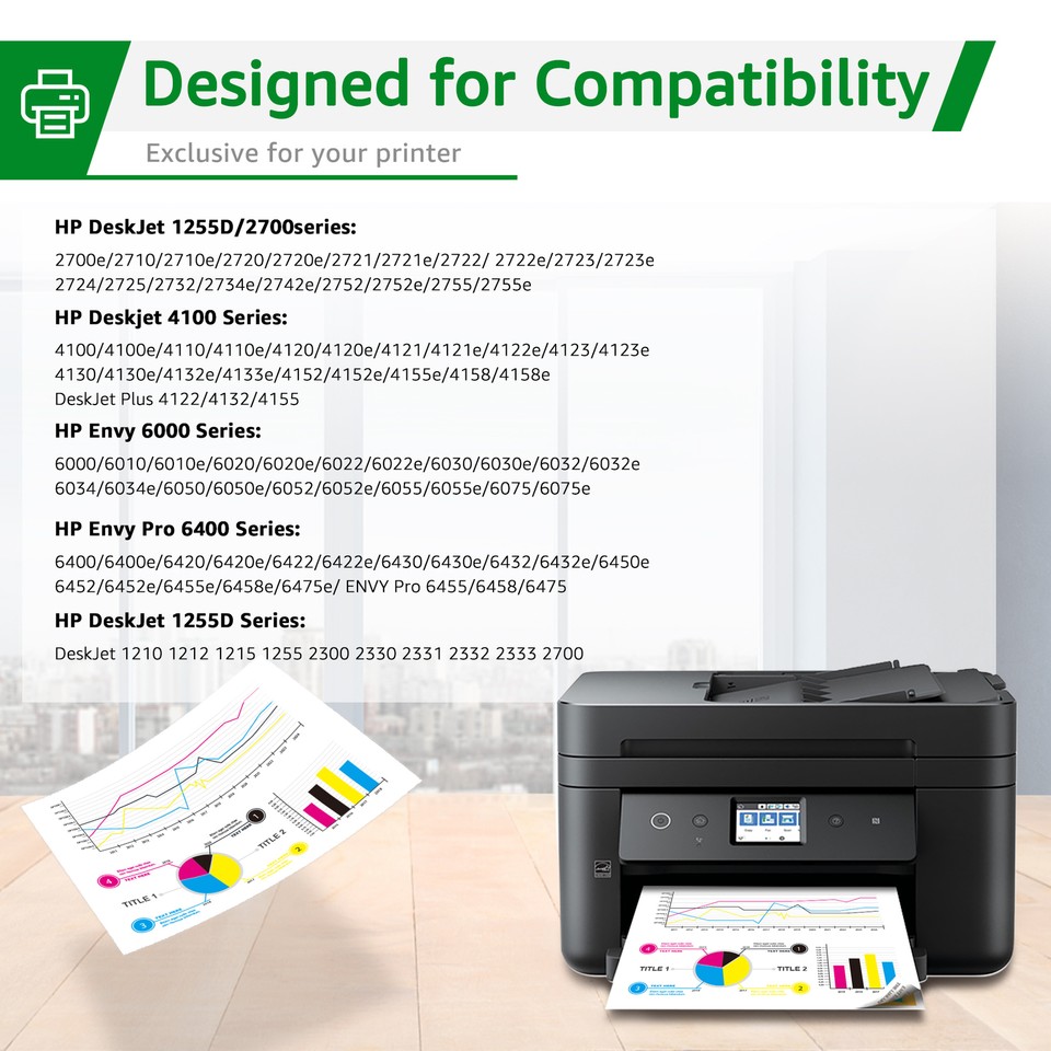 67XL 67 XL Compatible Ink Cartridge FOR HP DeskJet Plus 4140 4152e ...