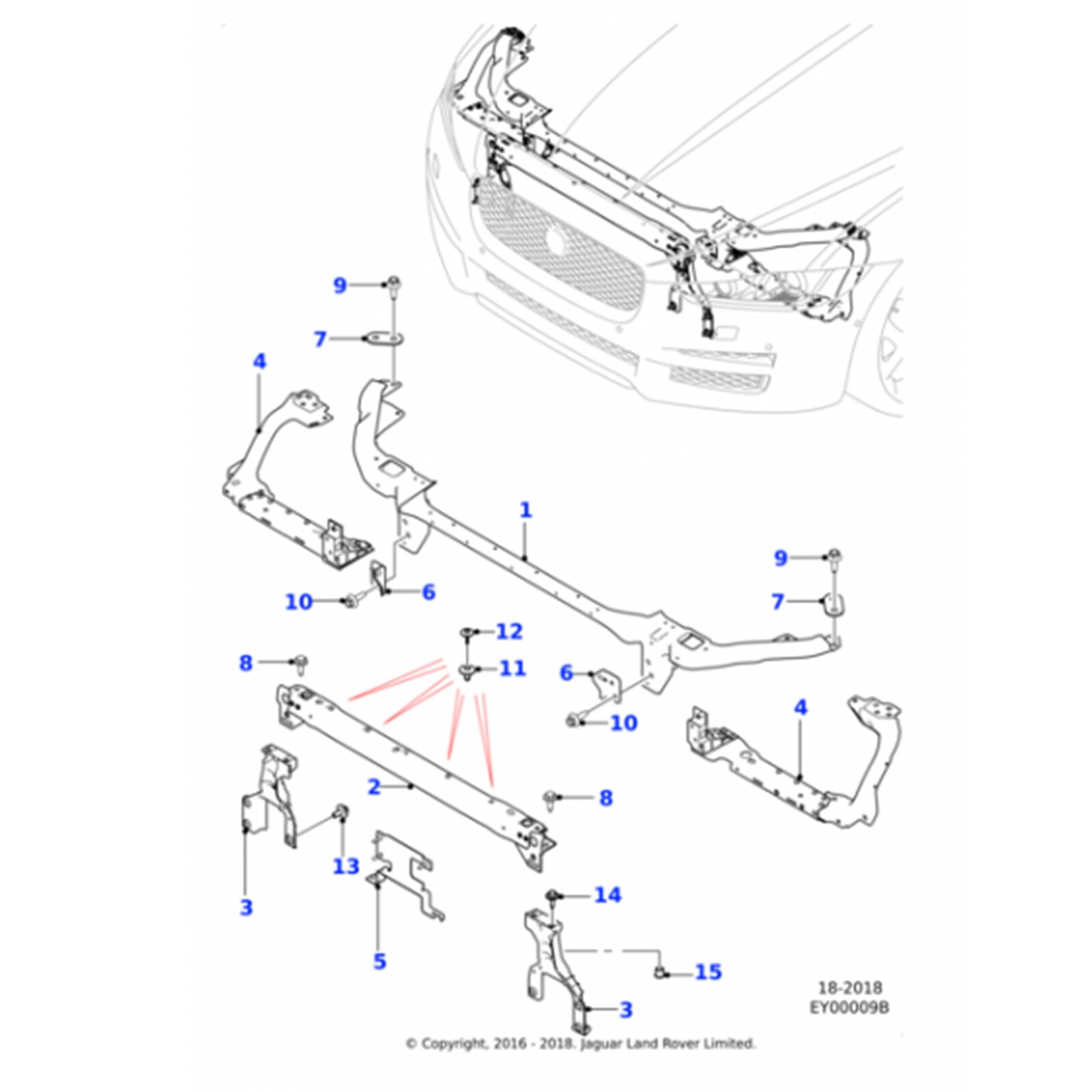 NEW FOR JAGUAR XE XFL FRONT RIGHT PANEL SUPPORT FRAME T4N3260 | eBay