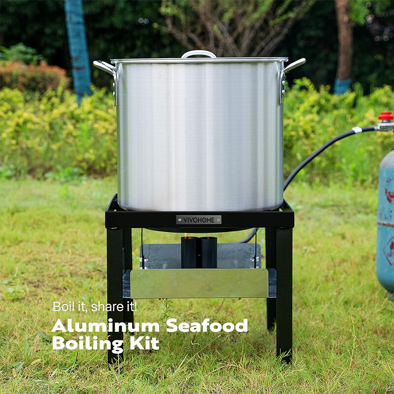 65Qt. Seafood Crab Boil Pot w/ 45Qt. Basket & 110,000 BTU Propane ...