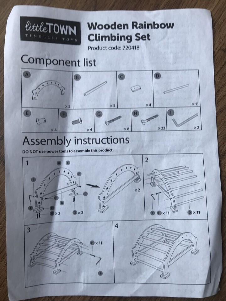 Aldi Little Town Wooden Rainbow Climbing Set | eBay UK