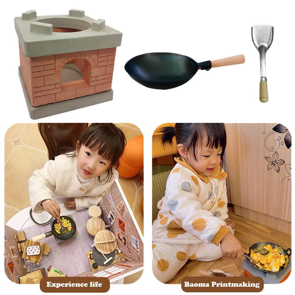 Children Kitchen Miniature Cooking Set Simulation Tableware Play Cook ...