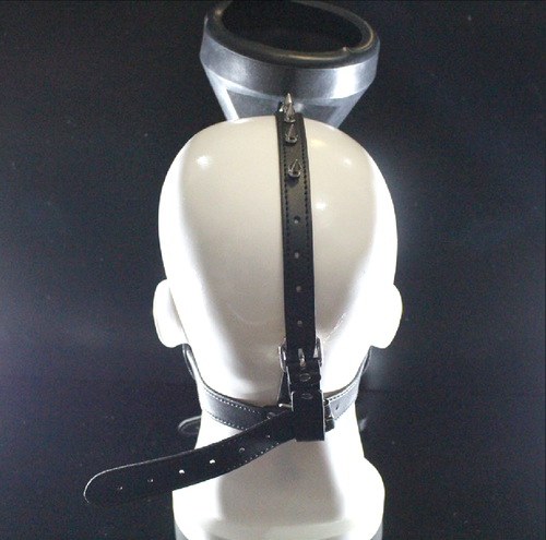 Open Mouth Funnel BDSM Toilet Mouth Gag Mask Hood Head Harness Bondage ...