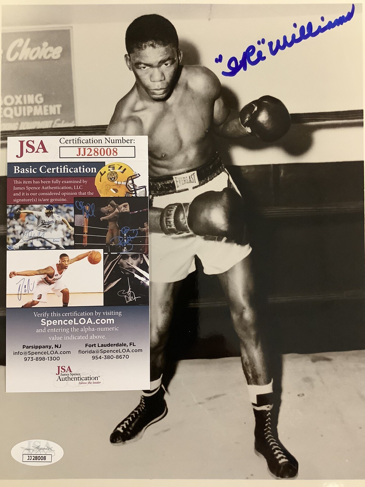 Ike Williams Signed Photo 8x10 Boxing Gloves HOF Autograph Ring JSA COA ...