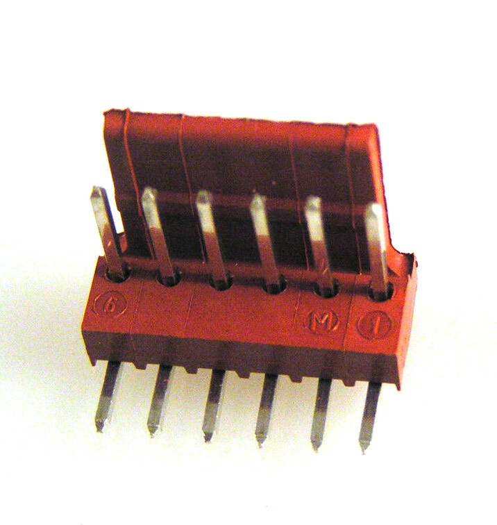 PCB SIL Pin Header R/A with Guide 6 Way 0.1 Inch Pitch 10 Pieces EB8B ...