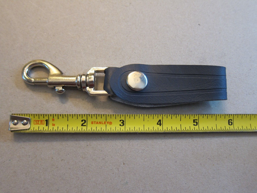 Leather Heavy Duty Key Keeper Strap w/ Silver Snaps Police Belt ...
