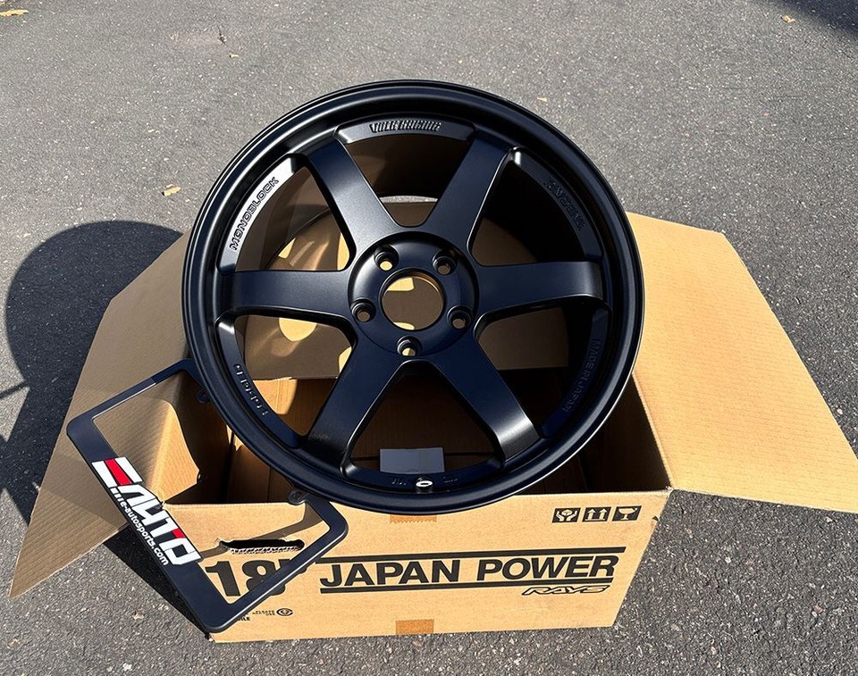 Rays TE37SL Matte Black Wheel Rim 18" 18x9.5 +38 5x120 for Civic Type R ...