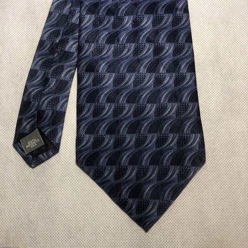 Vintage Arrow Men's Tie Necktie Blue Geometric Wavy 100% Silk 57" x 3. ...