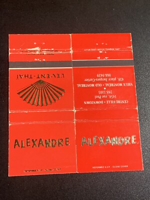 Vintage Canada Matchbook: “Alexandre” Montreal | eBay