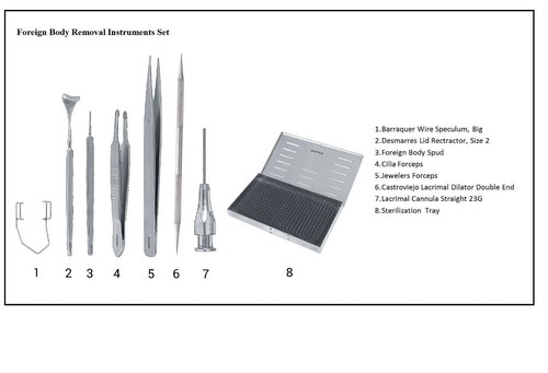Foreign Body Removal Surgical Set of 7 pieces + Sterilization Tray+ ...