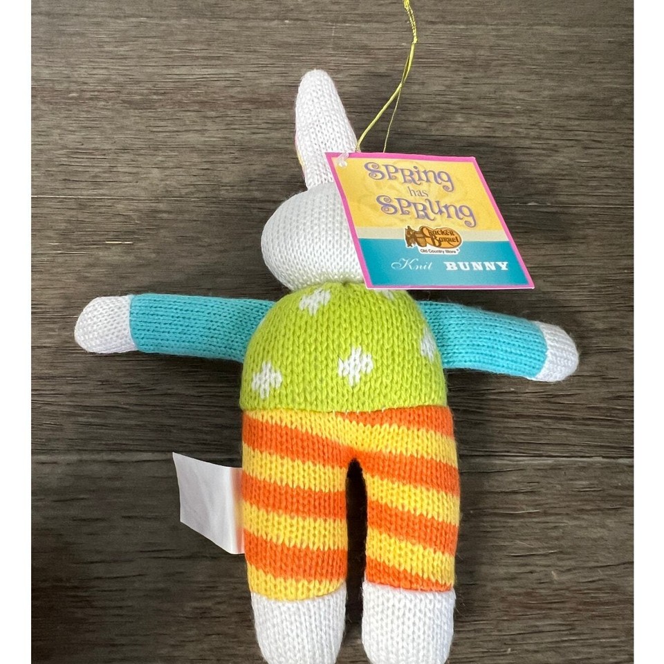 Cracker Barrel Knit Easter Bunny Rabbit Plush With Swing Tag | eBay