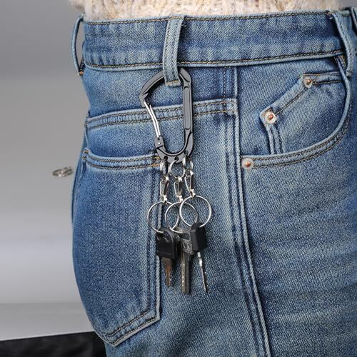 Multifunctional Keychain Clip, D Ring Shape 3 Hole Key Carabiner with ...