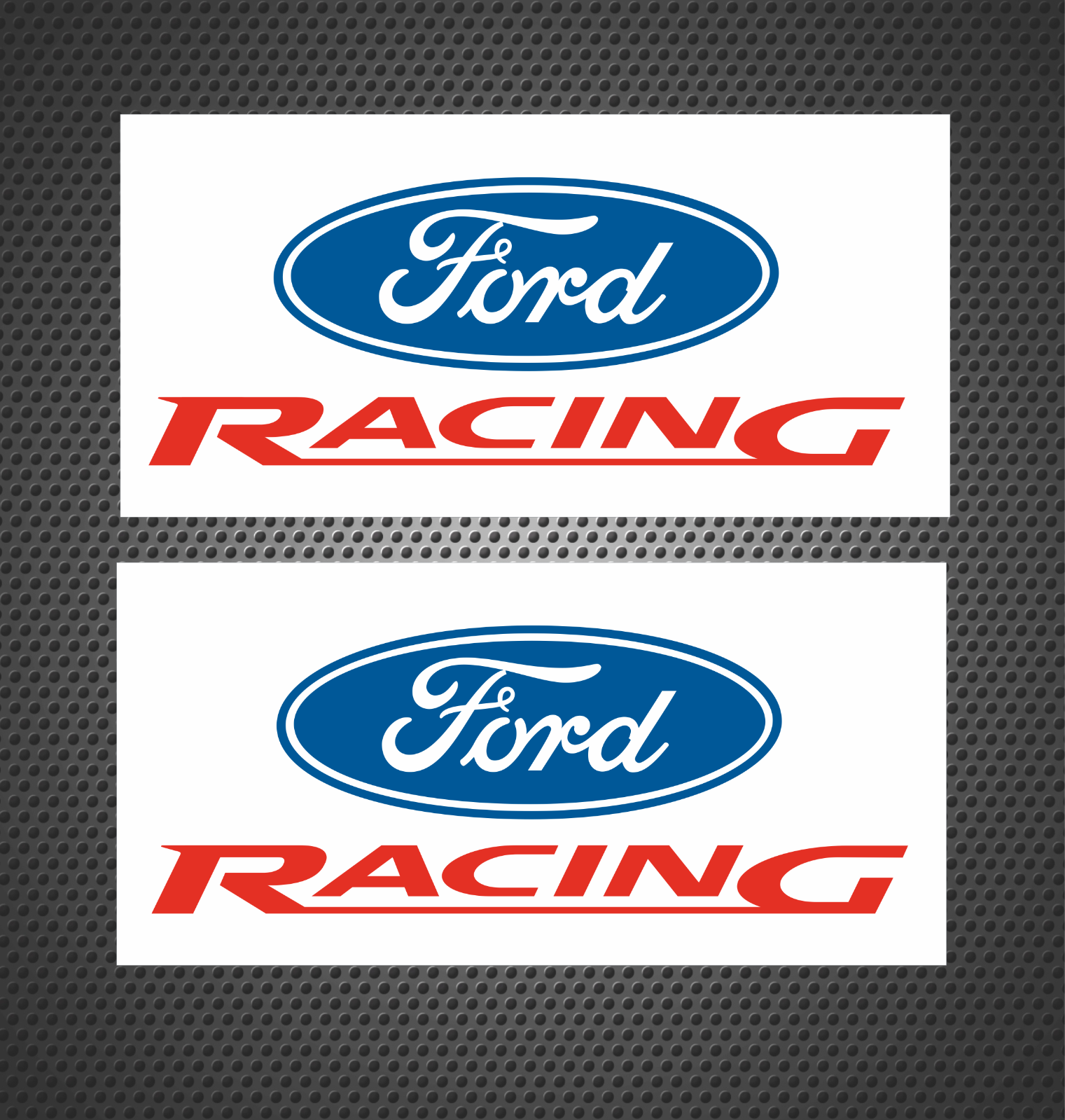 2 x Ford Racing Decals, RS, Escort, Fiesta, Capri, Mustang, MK1, Mexico ...