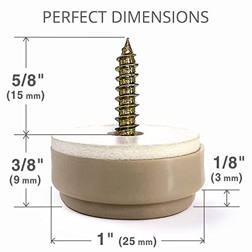 Chair Glides – 8 PCS 1" Furniture Glides – Screw-On Chair Sliders – 1 ...